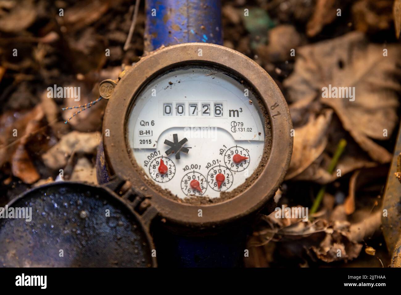 A close up of a water meter Stock Photo - Alamy
