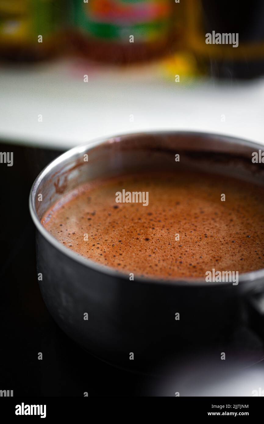 Pot of cream dessert hi-res stock photography and images - Alamy