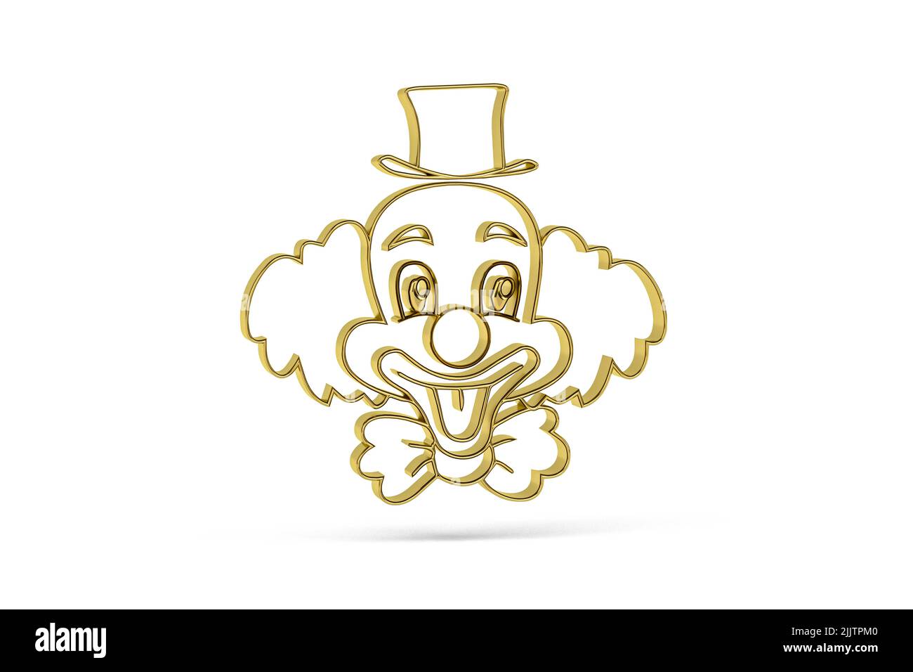 Golden 3d clown icon isolated on white background - 3d render Stock ...