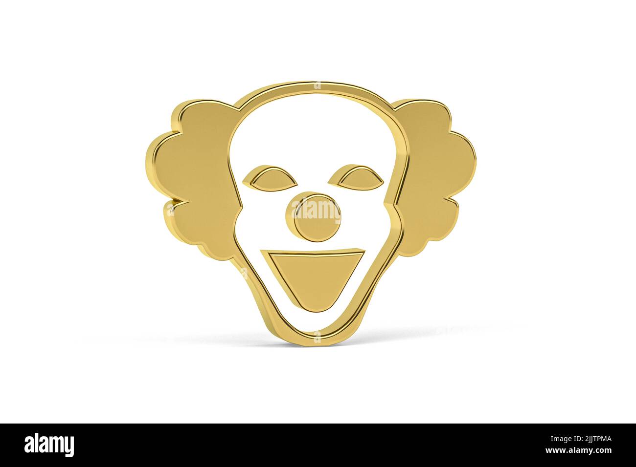 Golden 3d clown icon isolated on white background - 3d render Stock ...