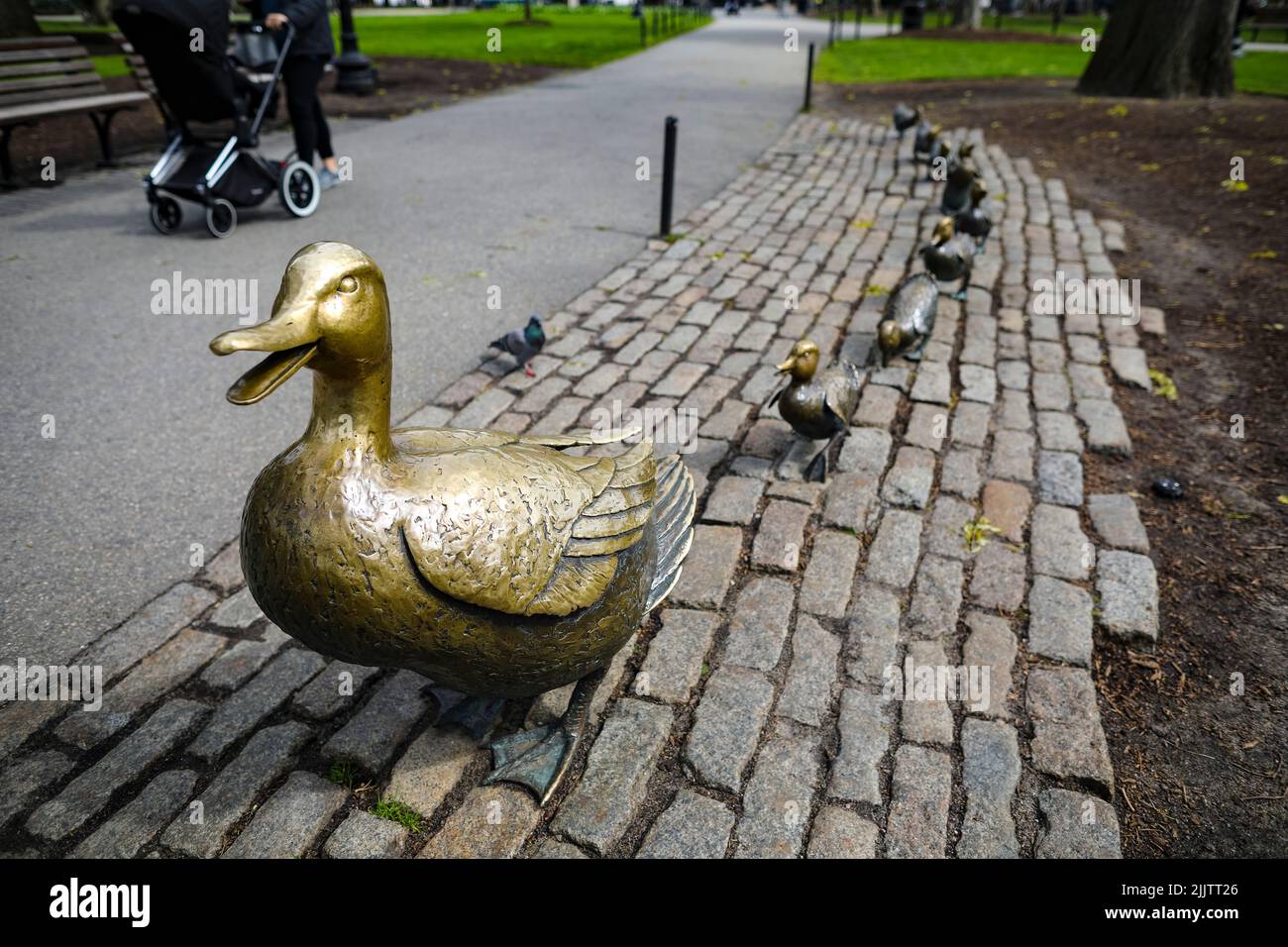 Statues of mother duck & her ducklings, story from children's picture ...