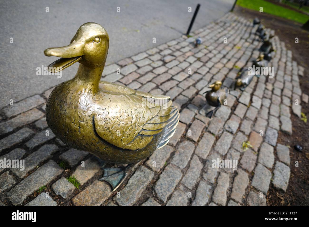 Statues of mother duck & her ducklings, story from children's picture ...