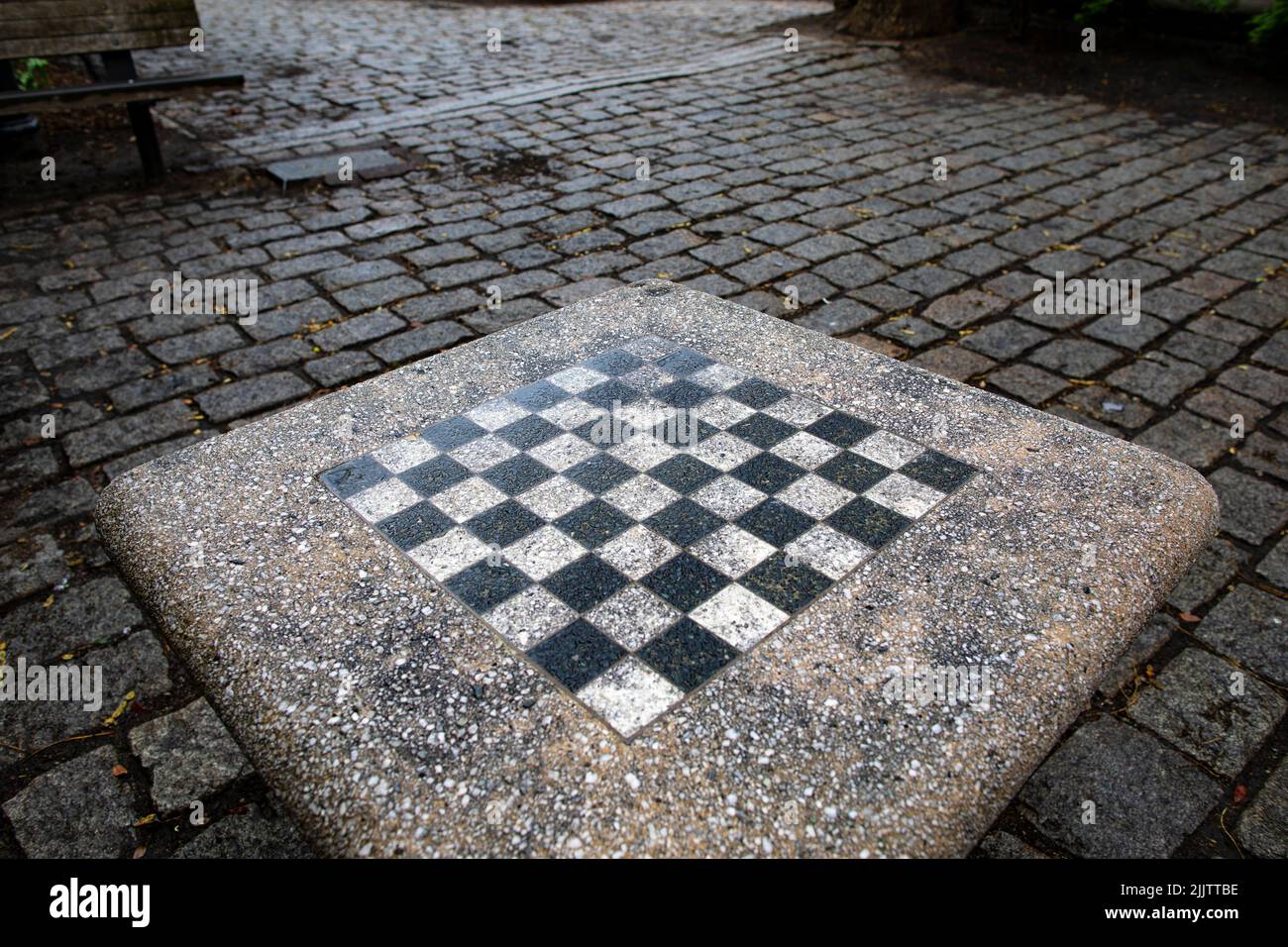 Stone chess table outdoor. Boston, Massachusetts, United States of ...