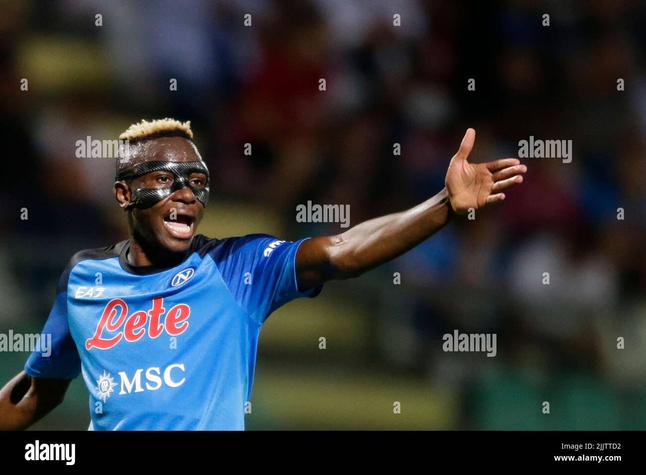 SSC Napoli's Nigerian striker Victor Osimhen gesticulate during ...