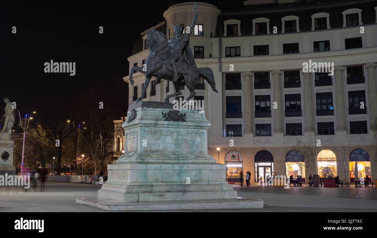 The statue of Michael the Valiant (Mihai Viteazul) from University ...