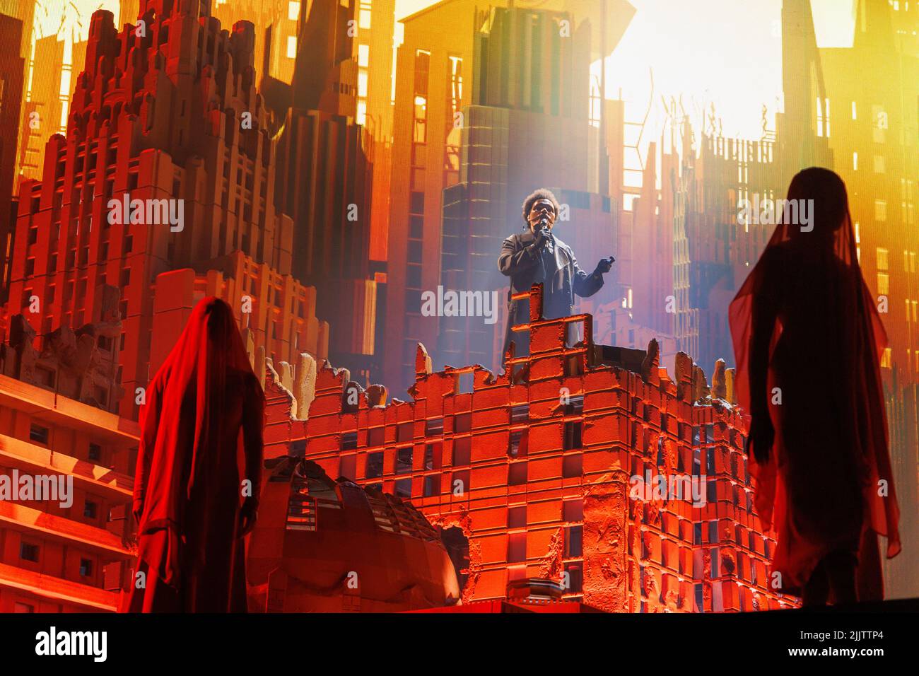 Detroit, USA, 27/07/2022, The Weeknd performs at Ford Field on July 27 ...