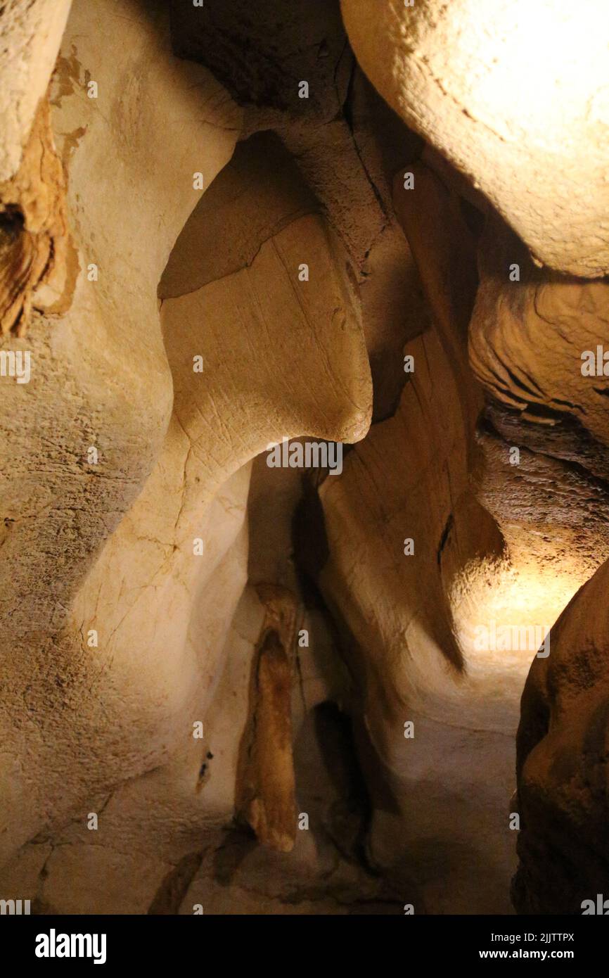A view inside a cave with abstract formations Stock Photo - Alamy