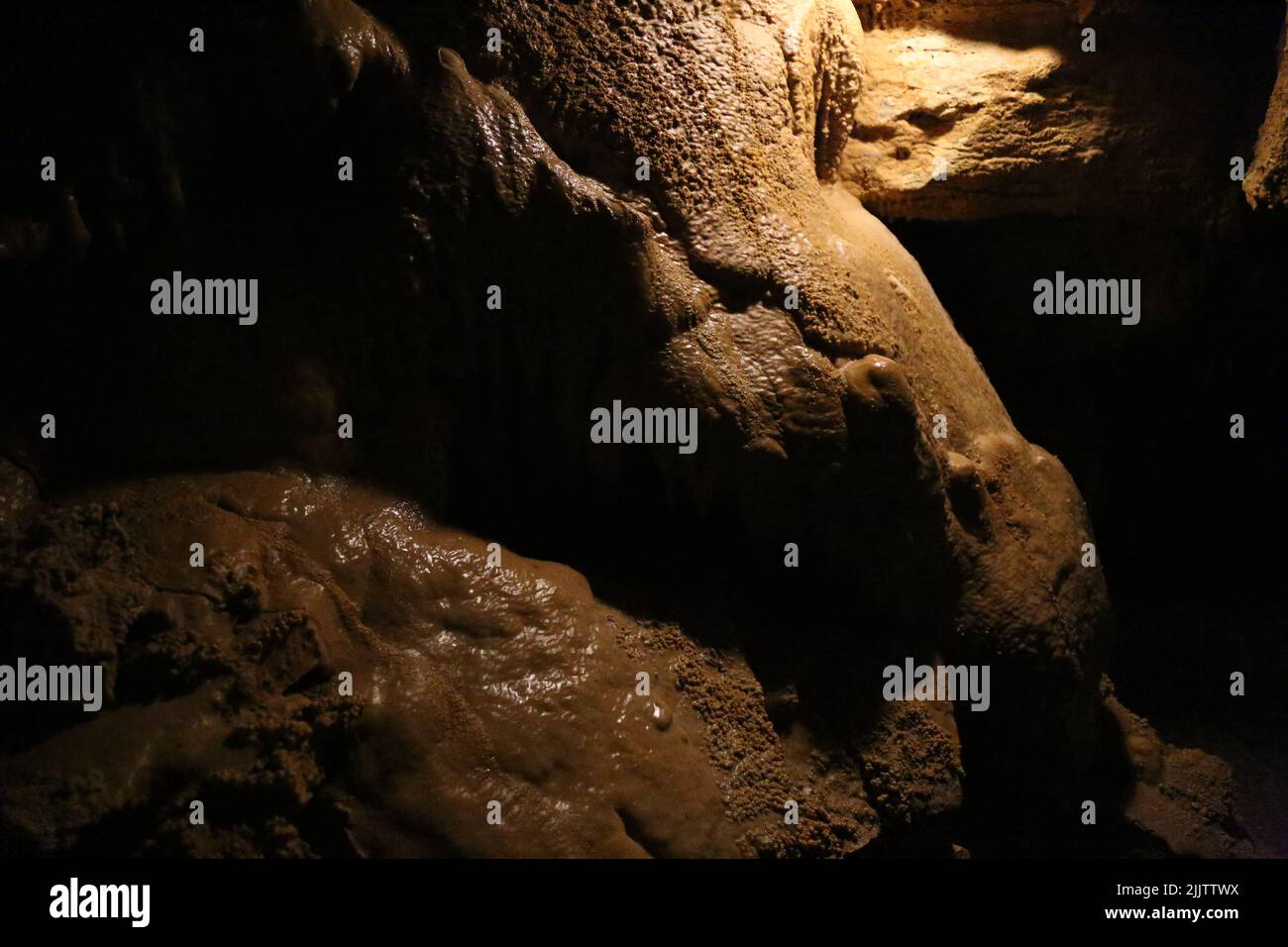 A view inside a cave with abstract formations Stock Photo - Alamy