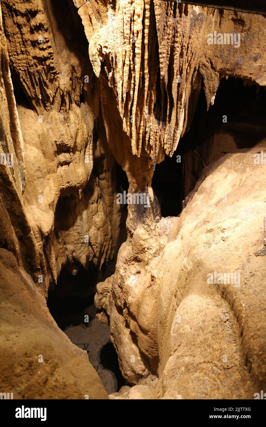 A view inside a cave with abstract formations Stock Photo - Alamy