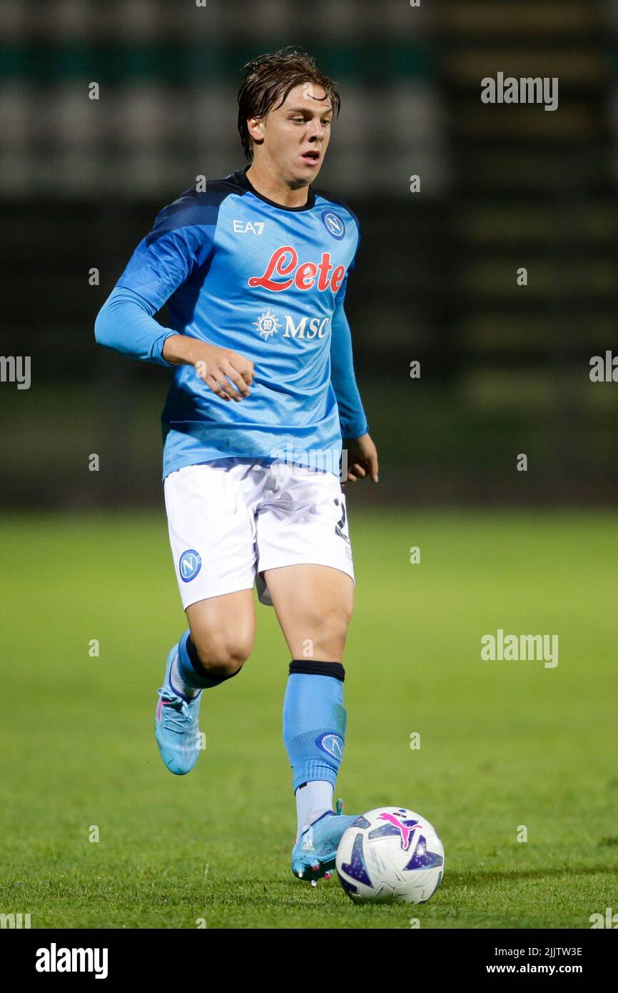 SSC Napoli's Italian forward Alessio Zerbin controls the ball during ...