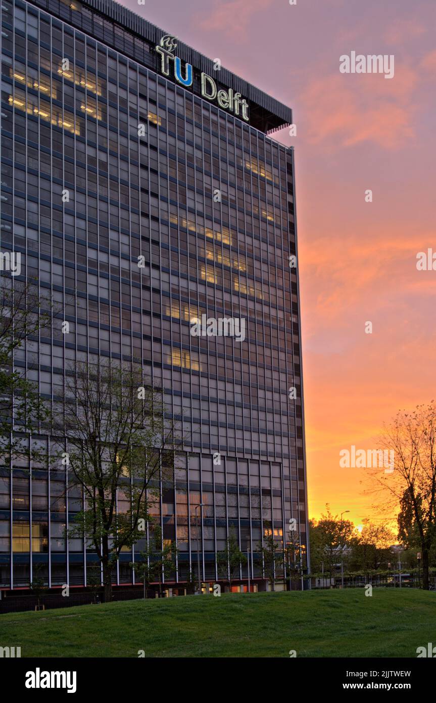 The TU Delft building of the faculty of electro technics EWI with ...