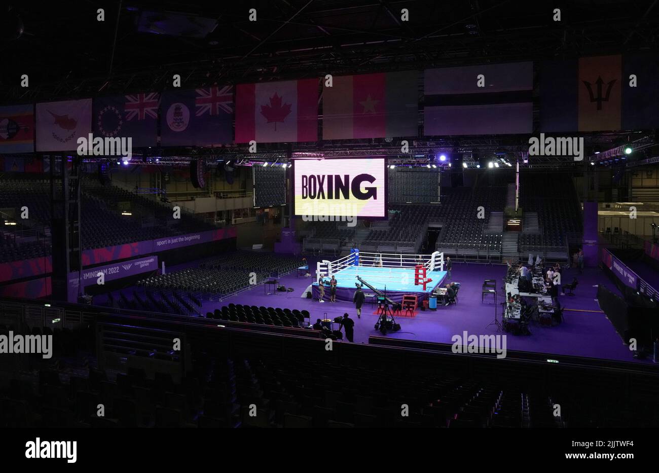 A view of the boxing ring at the National Exhibition Centre (NEC) ahead ...