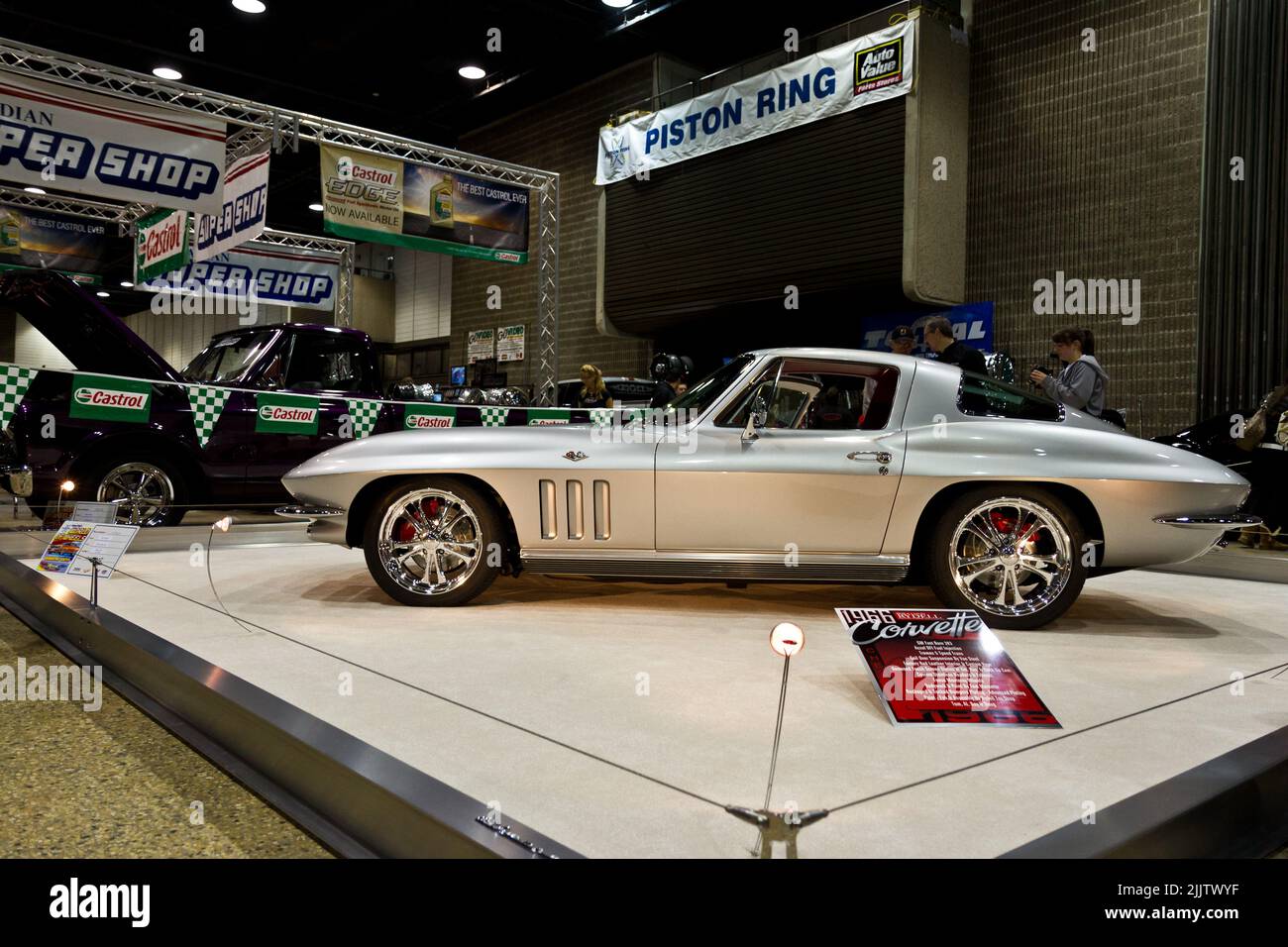 A vintage gray car on display at the World Of Wheels Exhibit in ...
