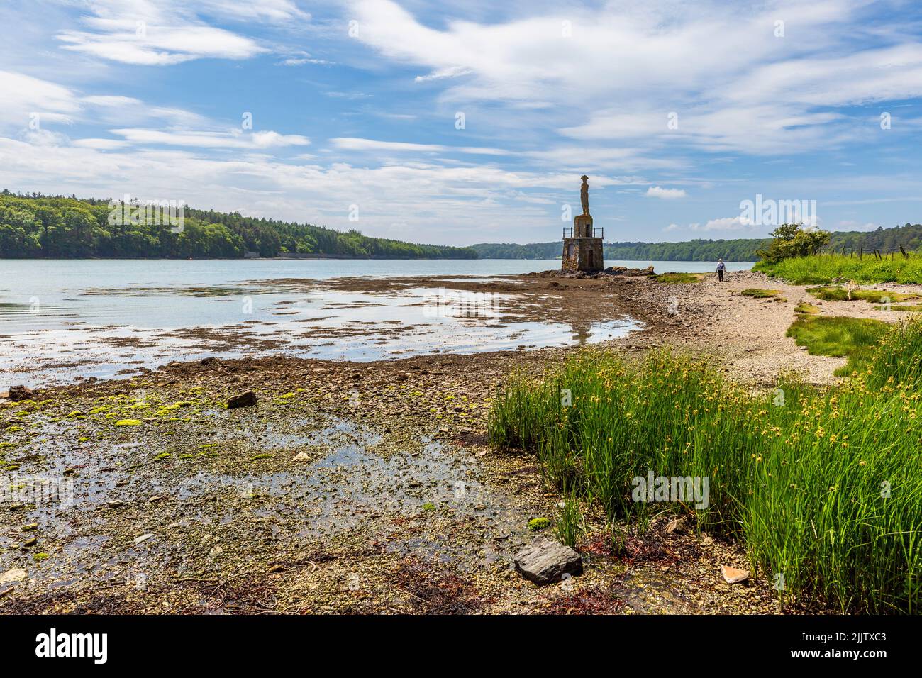 Nelson's statue on the Wales Coast Path along the Menai Strait ...