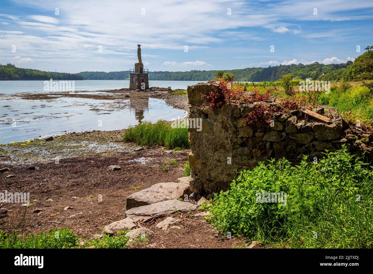 Nelson's statue on the Wales Coast Path along the Menai Strait ...