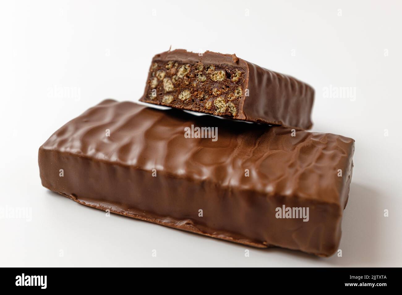 protein bar on white background Stock Photo - Alamy