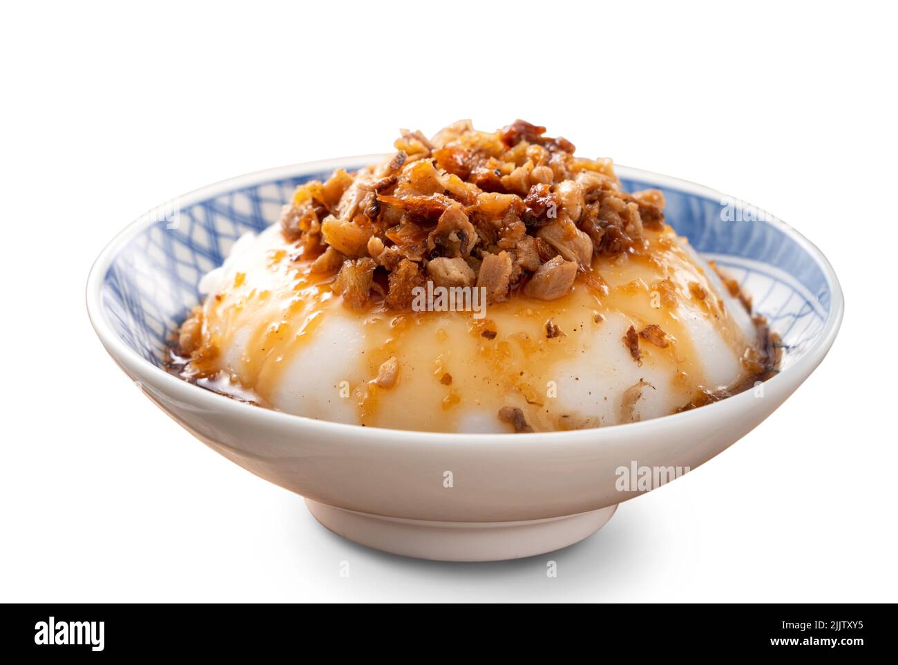 Taiwanese savory rice pudding Wa gui, rice cake with chopped dried ...