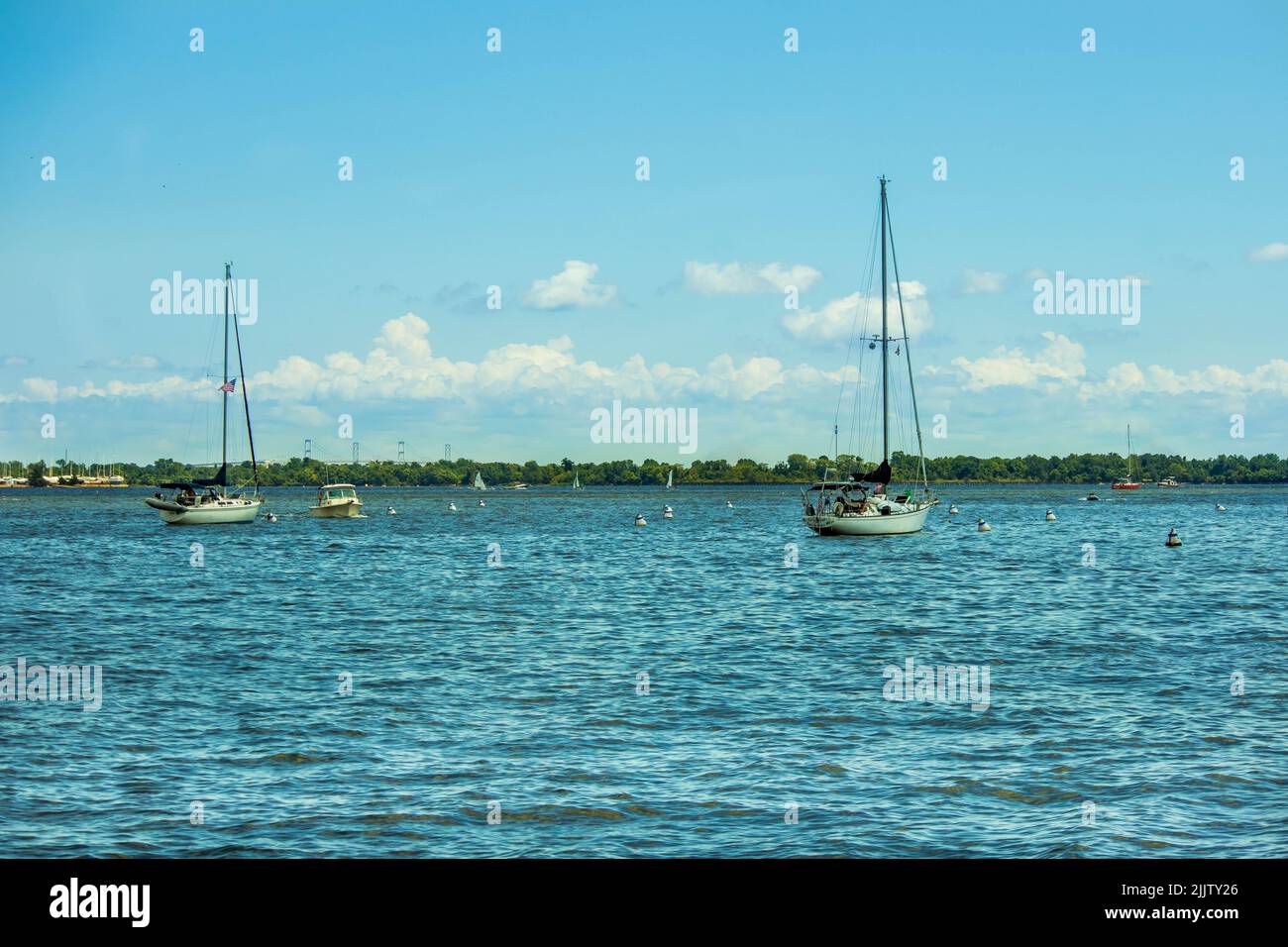 A beautiful landscape of the Annapolis harbor from a boat Stock Photo ...