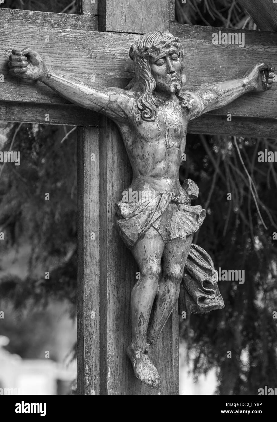 Jesus christ crucified cross Black and White Stock Photos & Images - Alamy