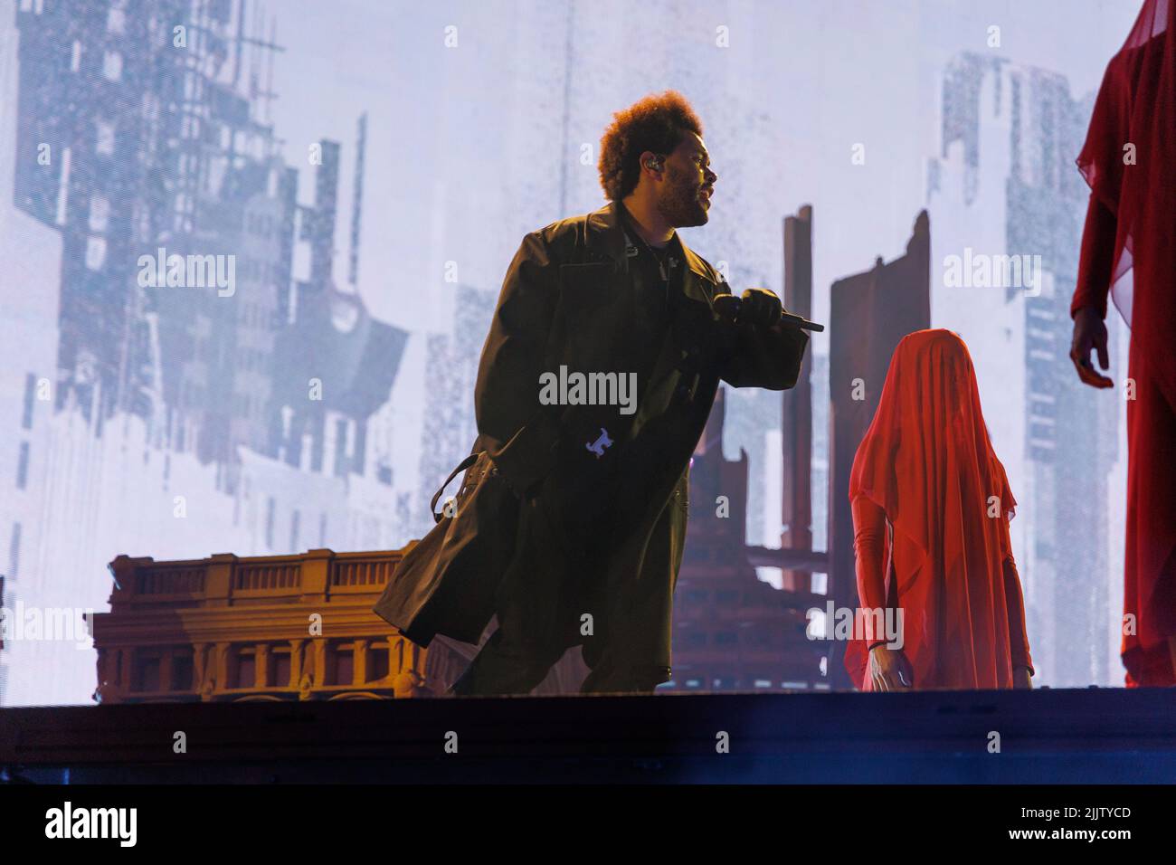 Detroit, USA. 27th July, 2022. The Weeknd performs at Ford Field on ...