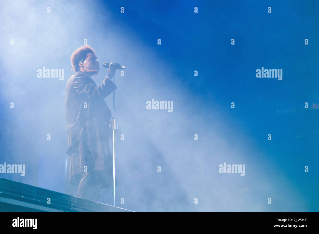 The Weeknd performs at Ford Field on July 27, 2022 as part of his After ...