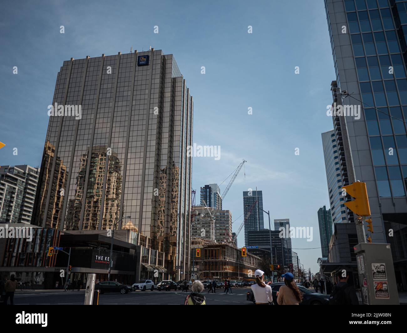 A beautiful shot of a glazed building on Yonge street in North York ...