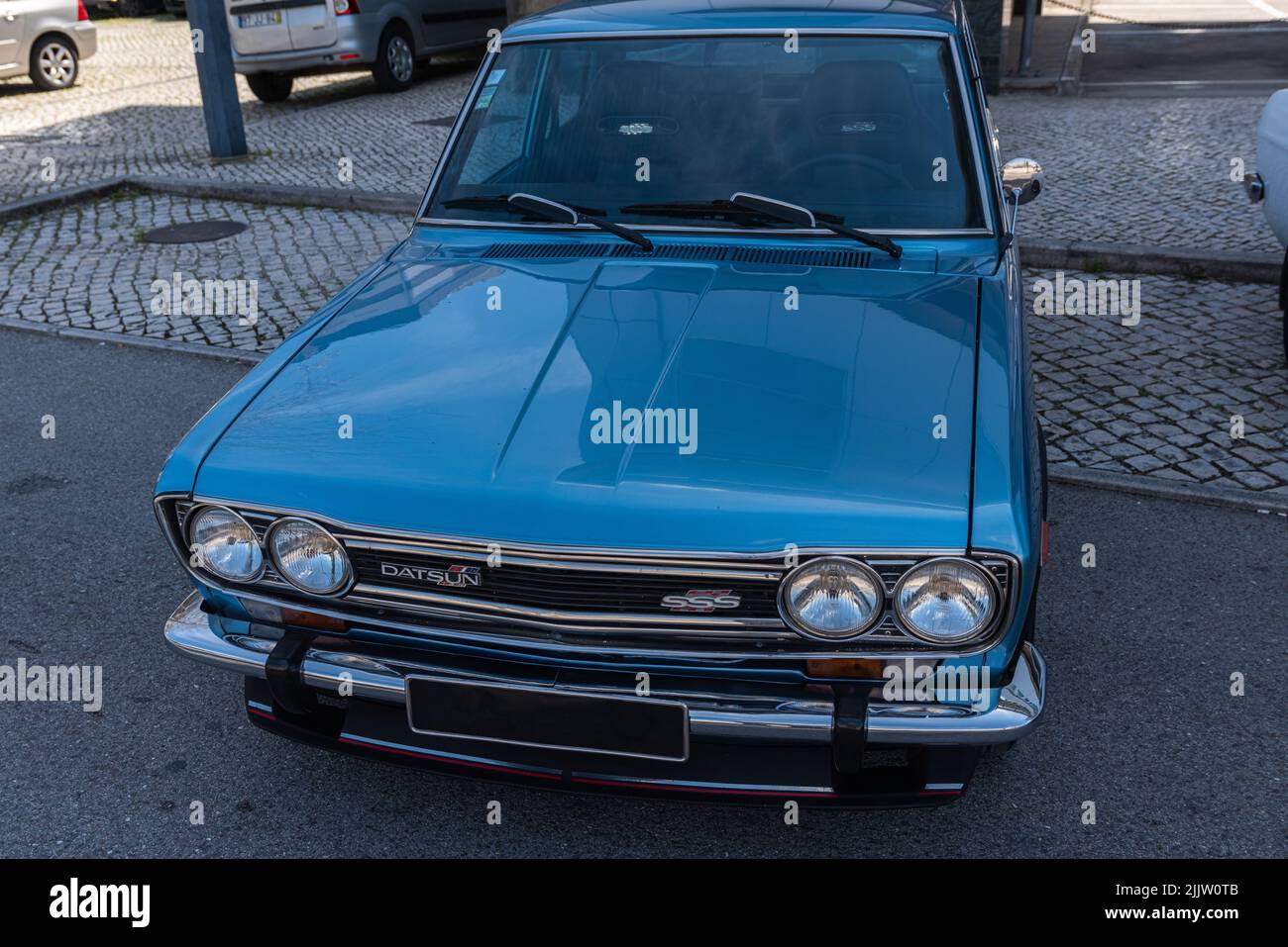 The historic Nissan Datsun Bluebird 1600SSS Coupe brand car Stock Photo ...