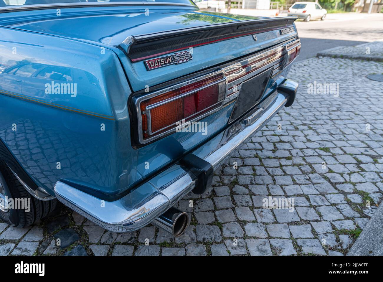 The historic Nissan Datsun Bluebird 1600SSS Coupe brand car Stock Photo ...