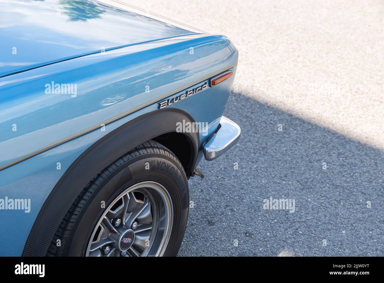 The historic Nissan Datsun Bluebird 1600SSS Coupe brand car Stock Photo ...