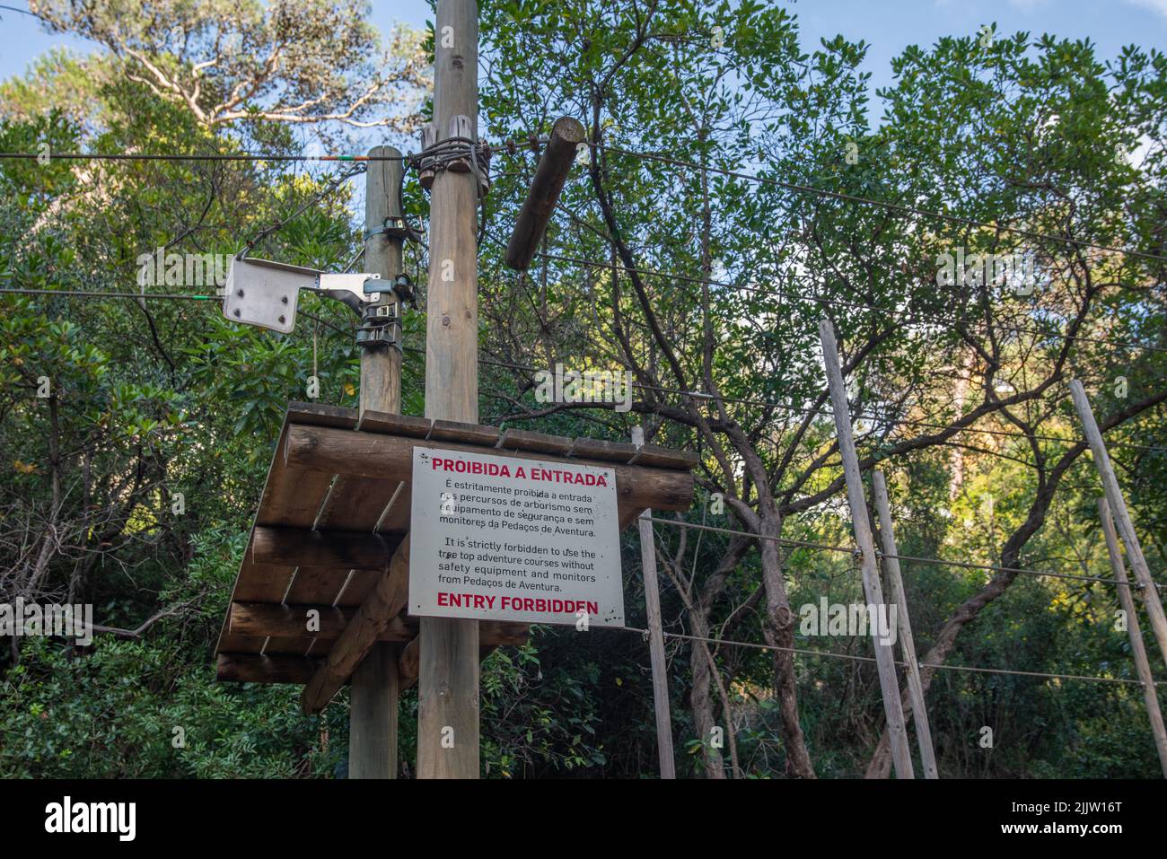 A beautiful view of the Palmela adventure Park in the nature in Cascais ...