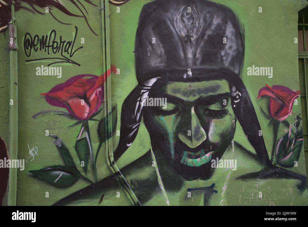 A Mural of Tupac Shakur in Chinatown Alley in San Francisco Stock Photo ...