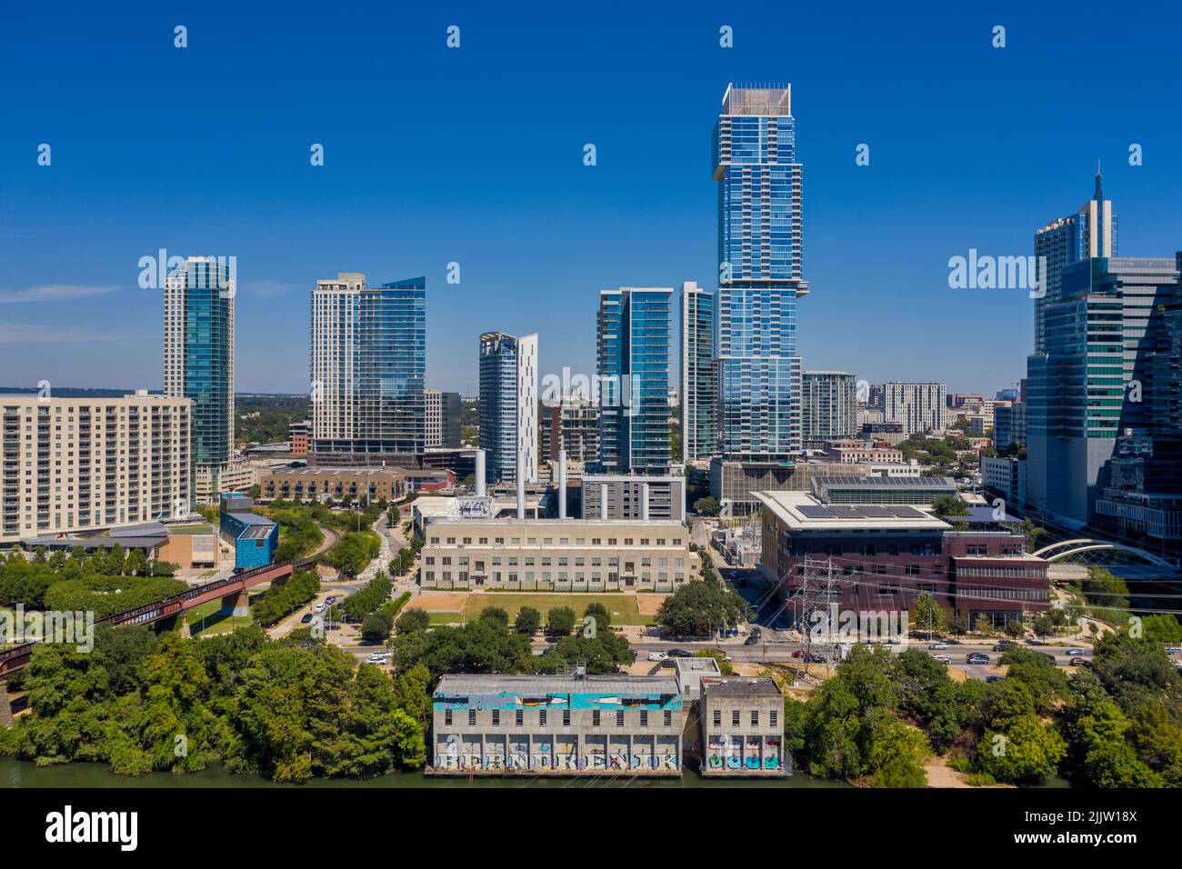 An aerial view of Austin skyline, USA Stock Photo - Alamy