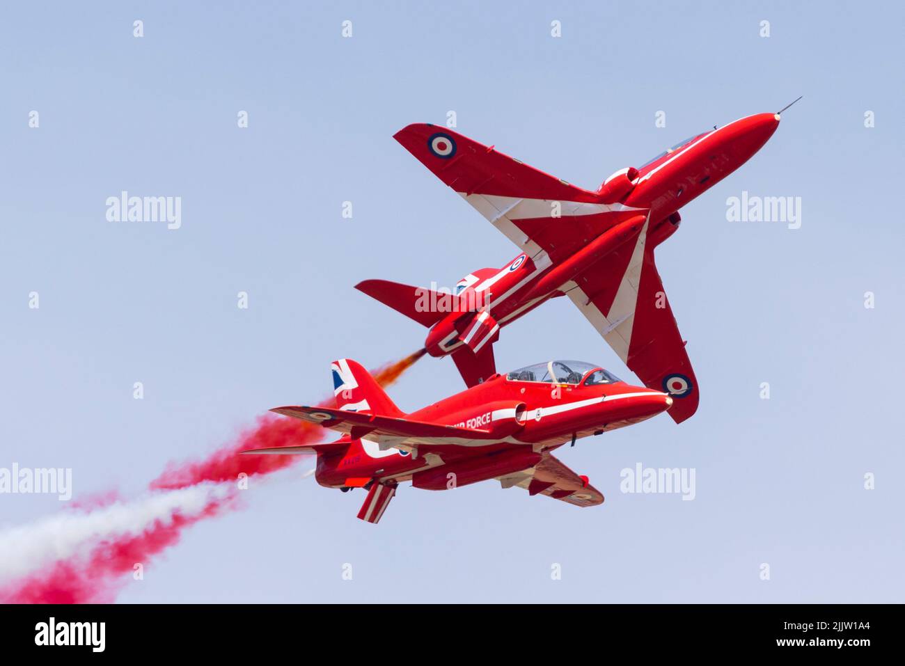 Royal Air Force Red Arrows display team flying at the Royal ...