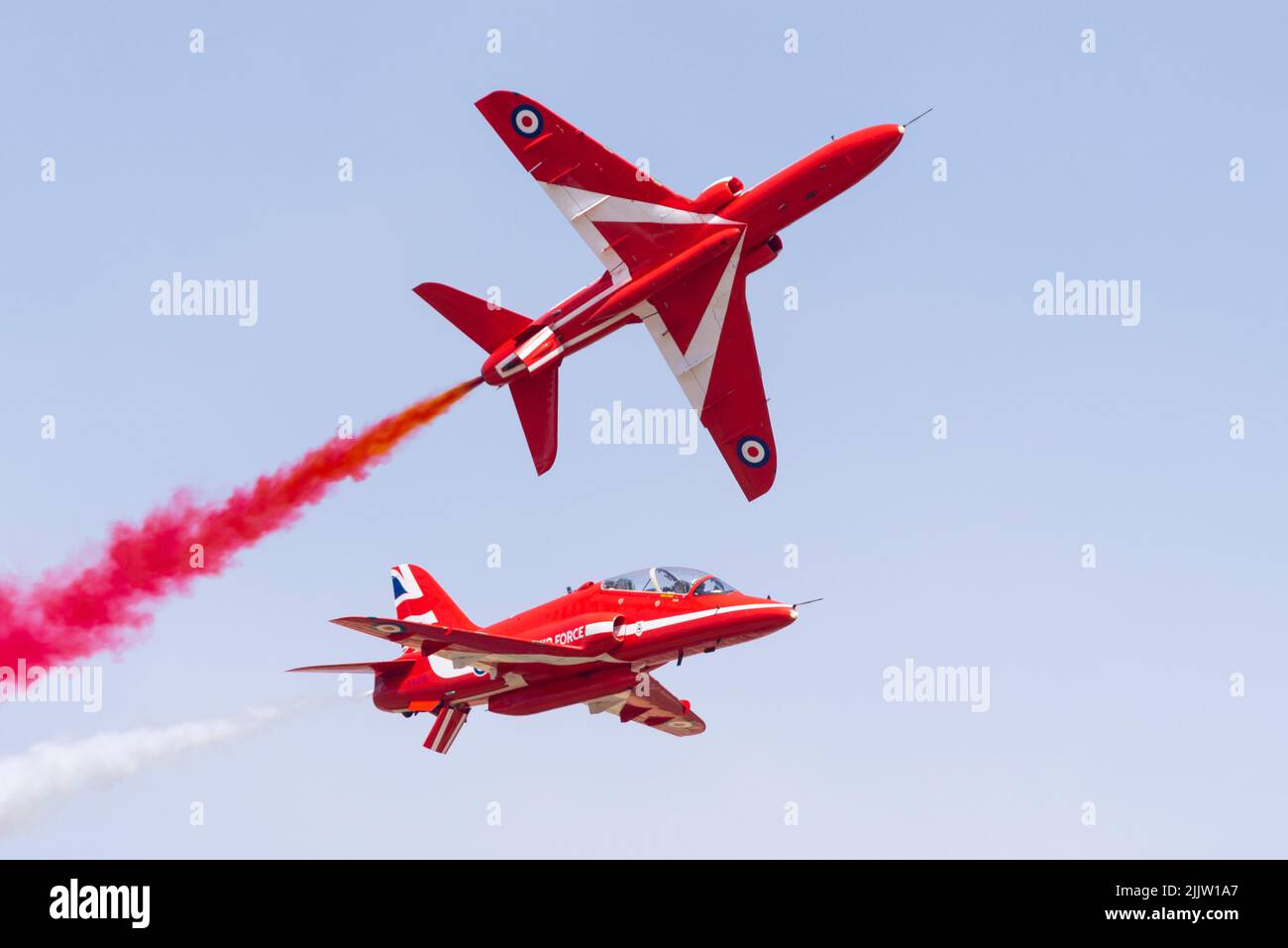 Royal Air Force Red Arrows display team flying at the Royal ...