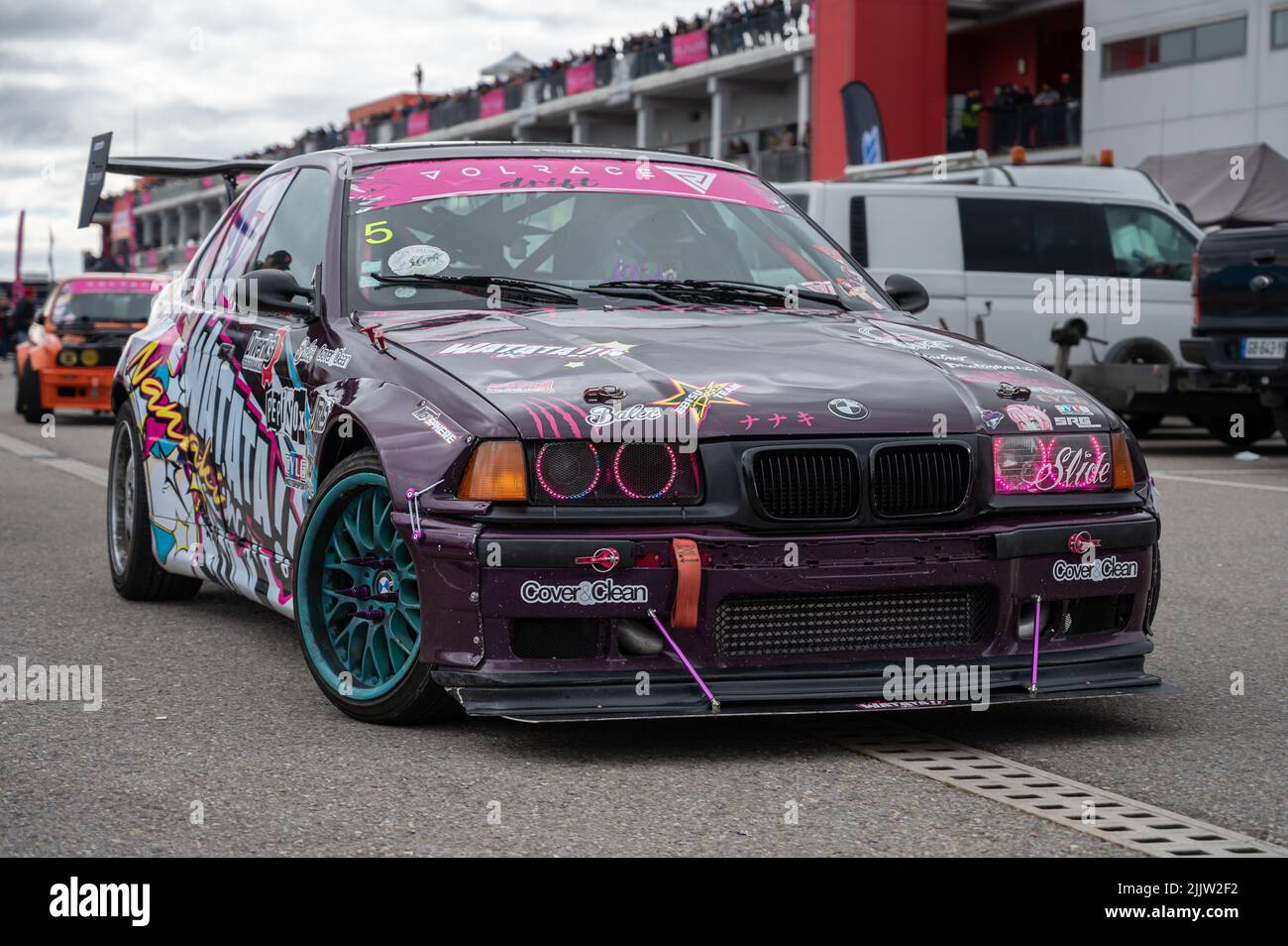 E36 drift at the Navarra circuit Stock Photo - Alamy