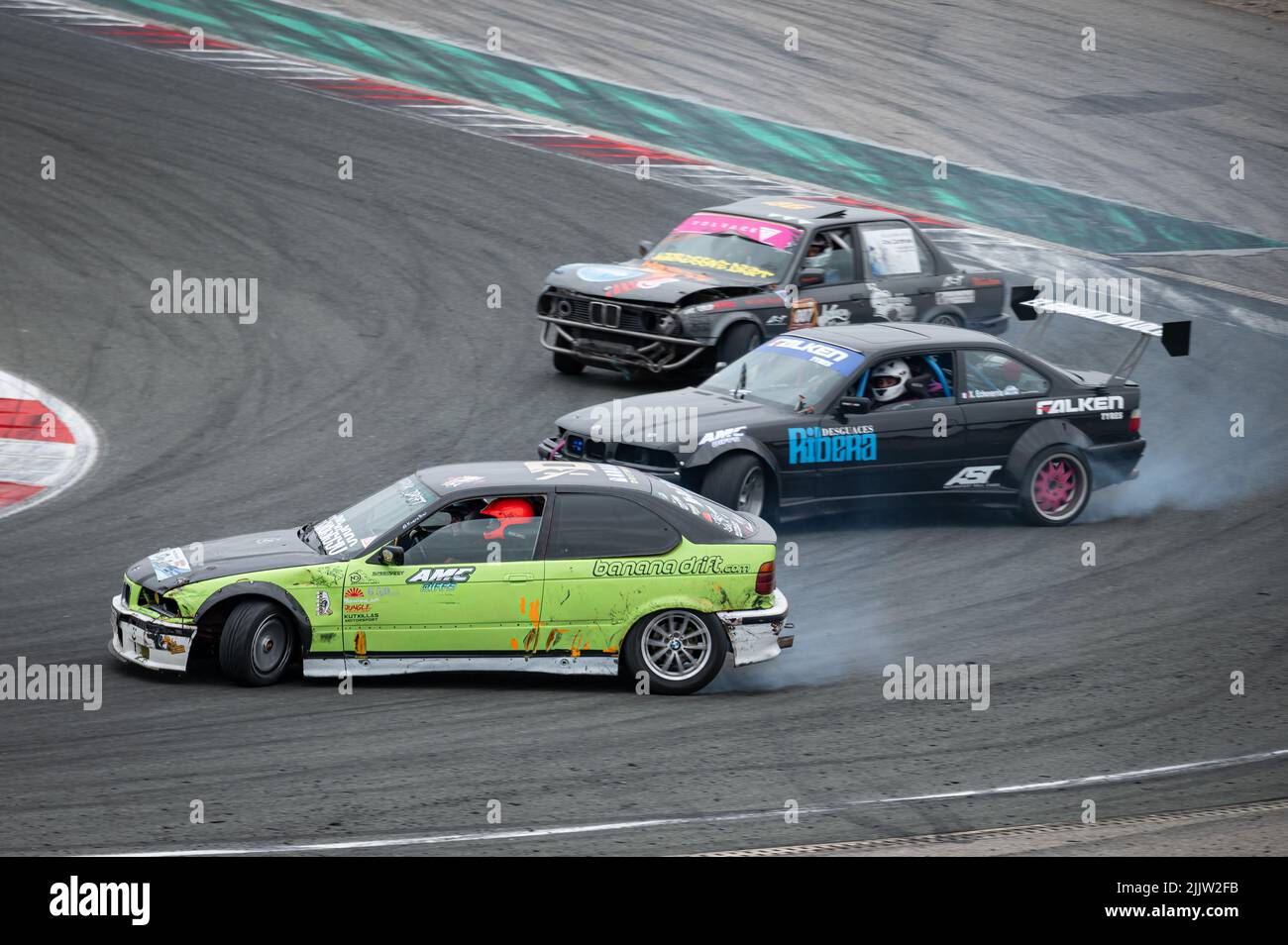 E36 drift at the Navarra circuit Stock Photo - Alamy
