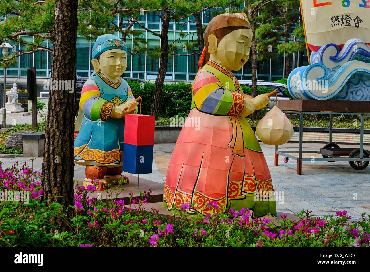 South Korea, Seoul, Jongno-gu district, the Jogyesa temple founded in ...
