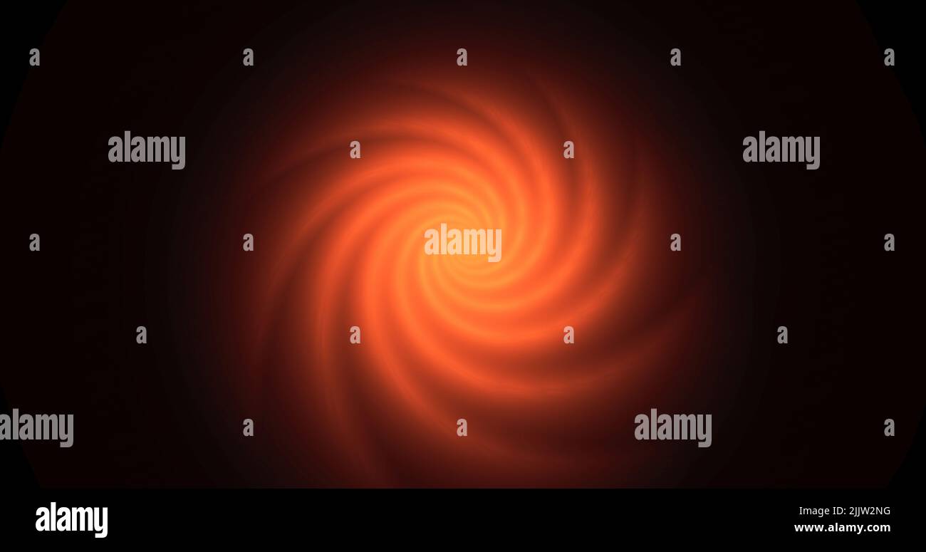 A orange spiral on black galaxy background, planet and physics concept ...