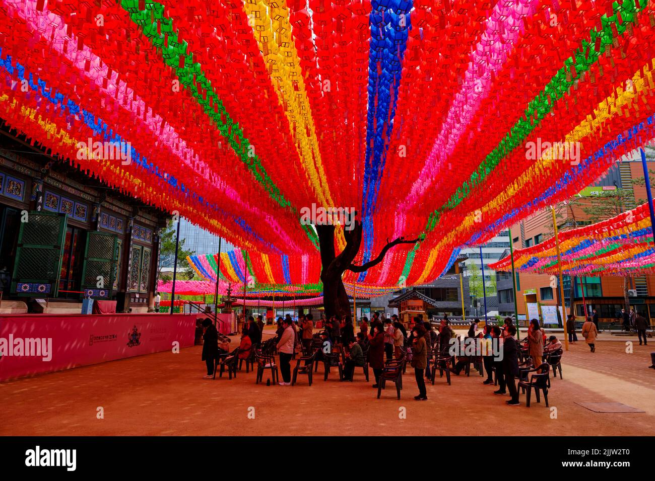 South Korea, Seoul, Jongno-gu district, the Jogyesa temple founded in ...