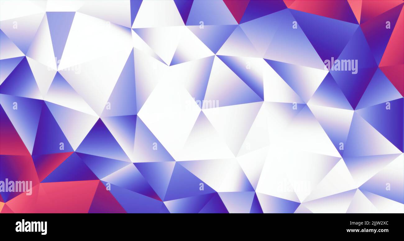 An abstract design of a geometric triangles background with red, blue ...