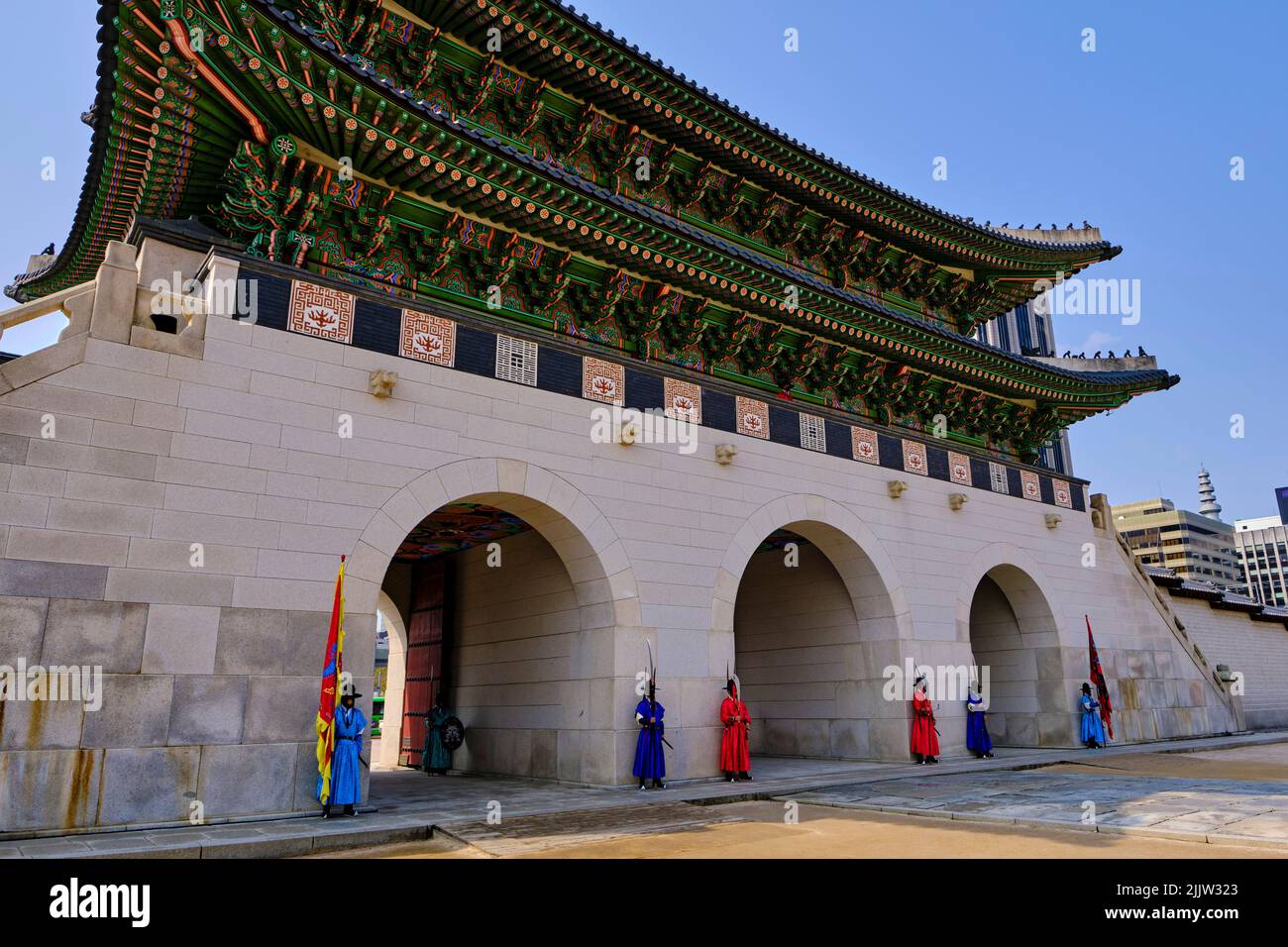 South Korea, Seoul, Jongno-gu district, Gyeongbokgung Palace or ...