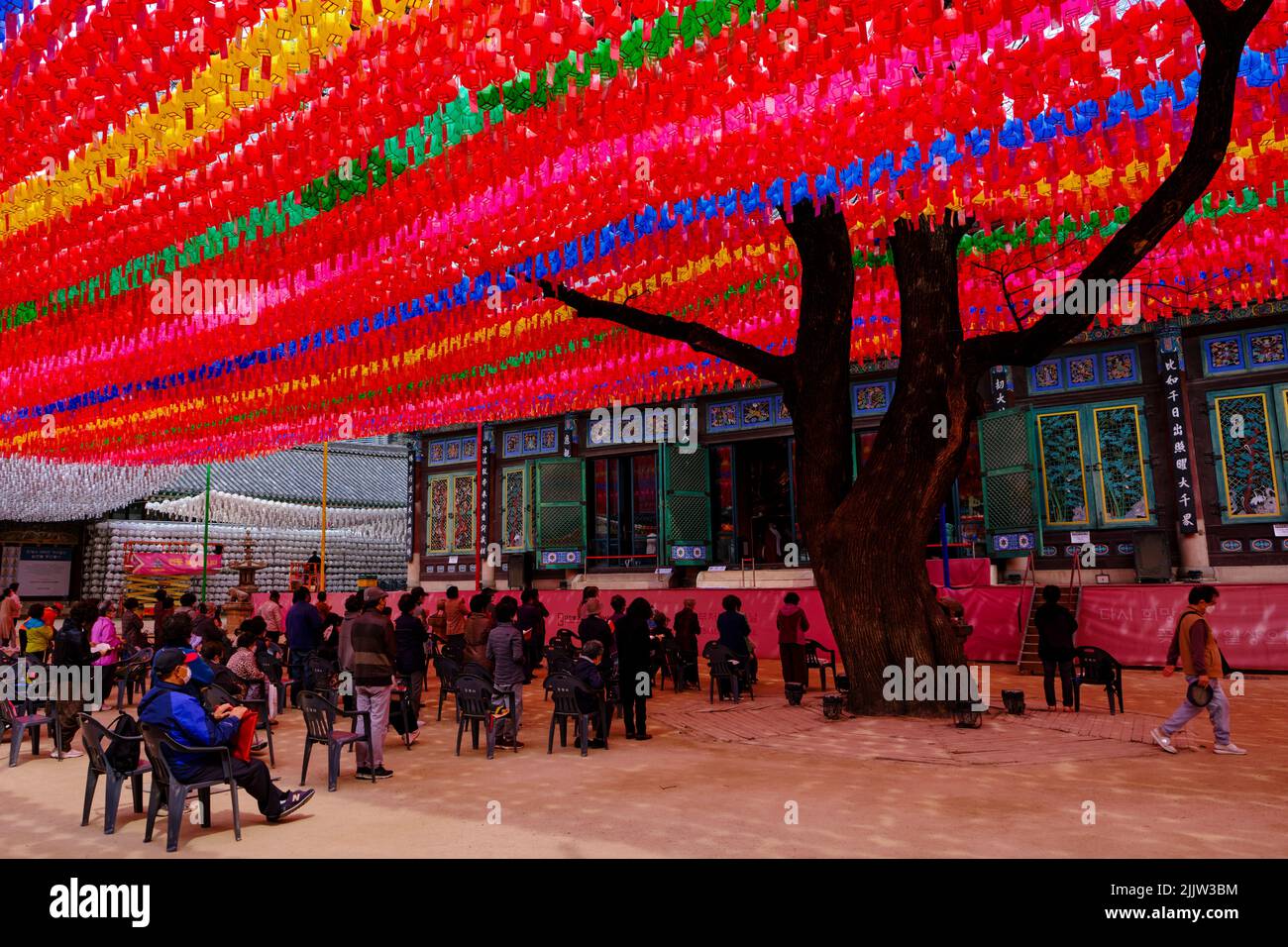 South Korea, Seoul, Jongno-gu district, the Jogyesa temple founded in ...