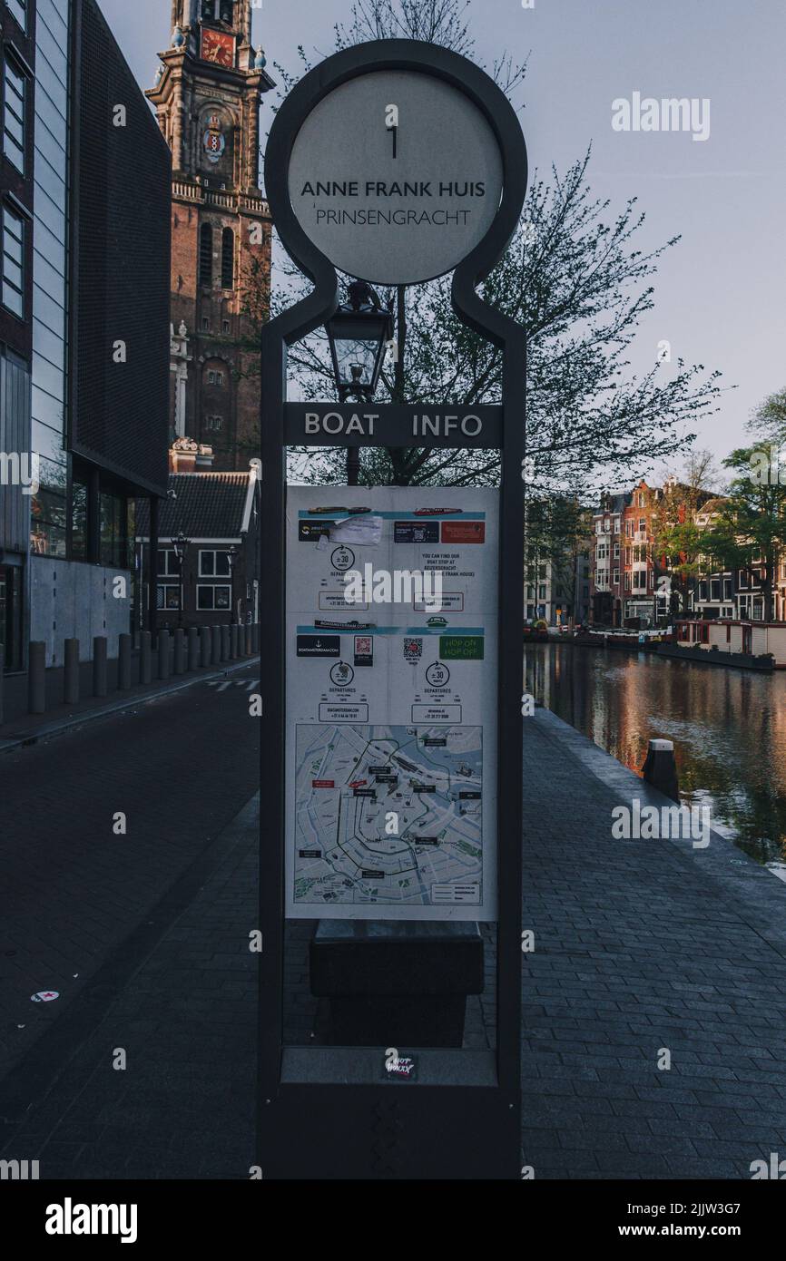 A vertical shot of scheme board in Amsterdam Stock Photo - Alamy