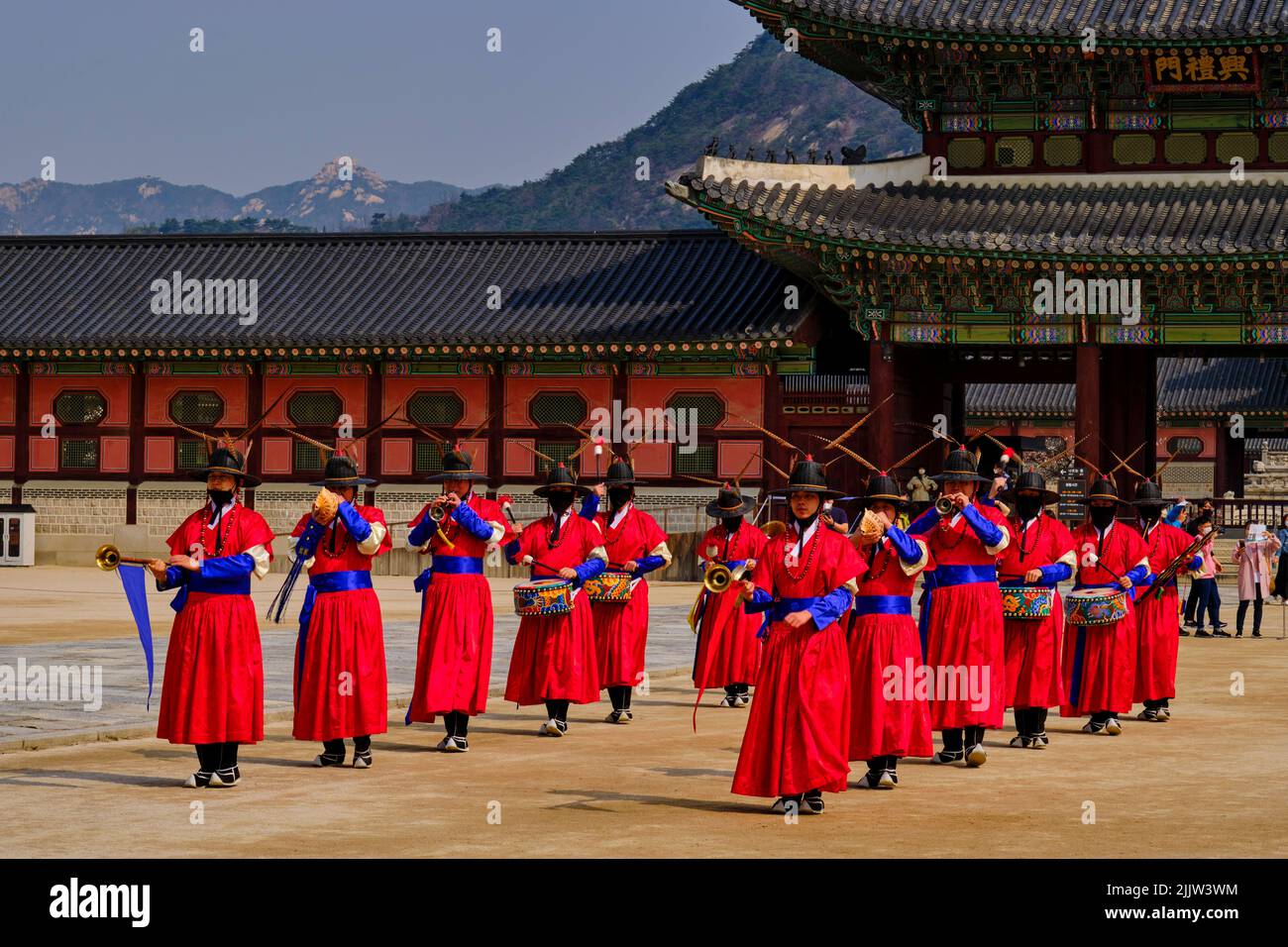 South Korea, Seoul, Jongno-gu district, Gyeongbokgung Palace or ...