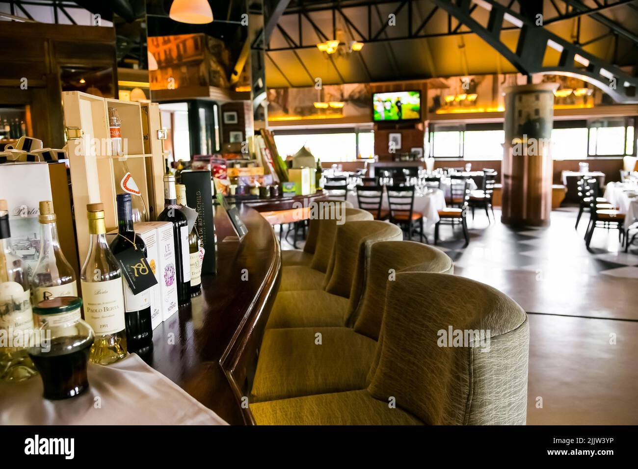 The Interior decor and setup of a stylish bistro restaurant in ...