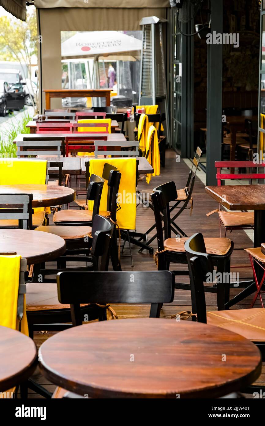 The interior decor and setup of stylish bistro restaurant in ...
