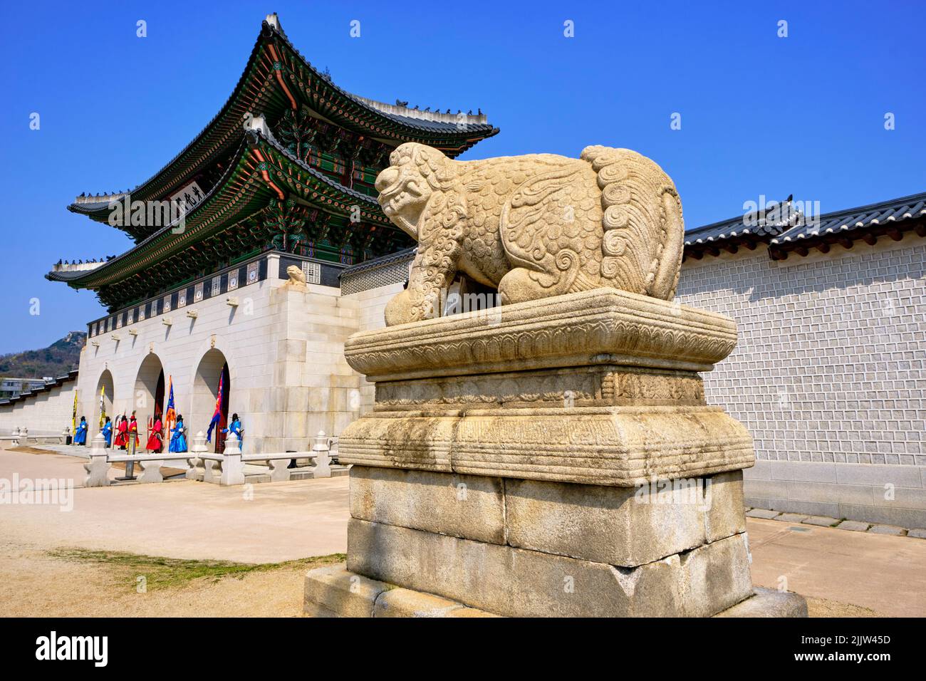 South Korea, Seoul, Jongno-gu district, Gyeongbokgung Palace or ...