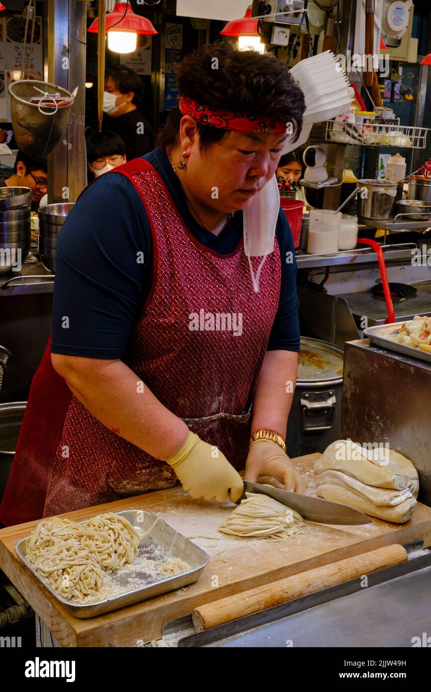South Korea, Seoul, Jongno-gu district, the Gwangjang Market, one of ...