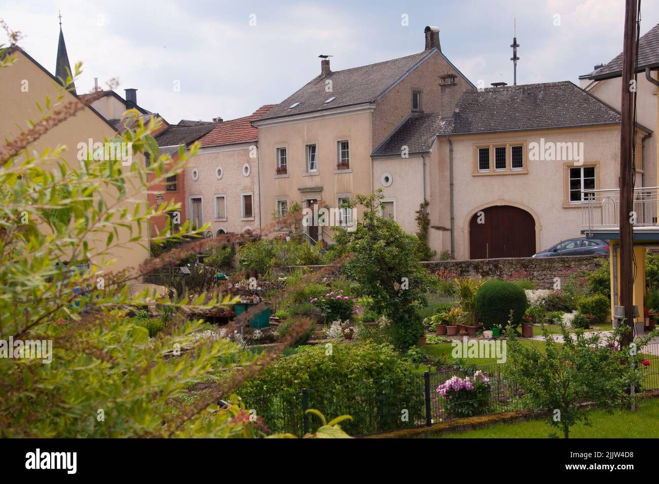 The beautiful houses and gardens in the town of Ehnen, Luxembourg Stock ...