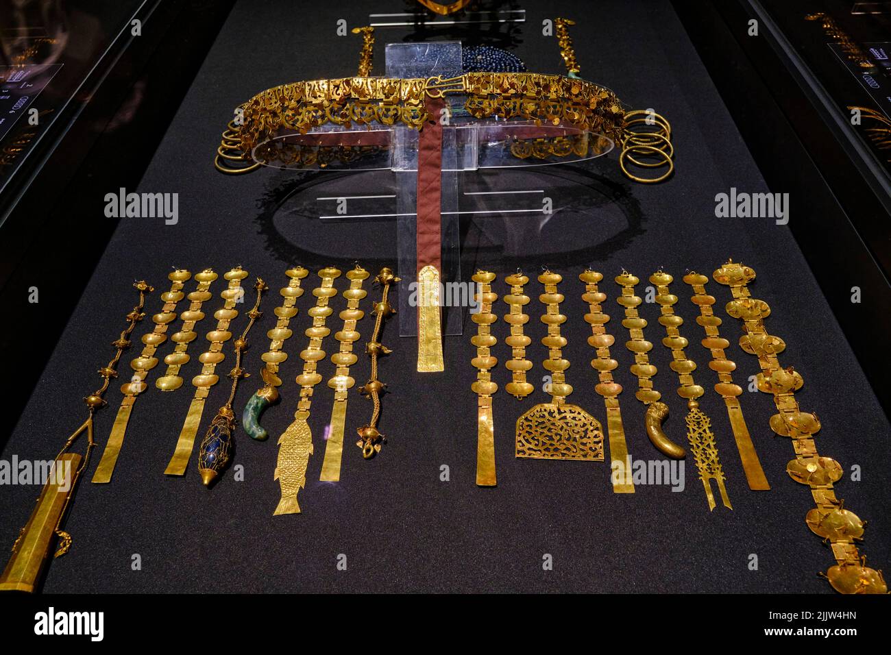 South Korea, North Gyeongsang Province, Gyeongju, national museum, gold ...